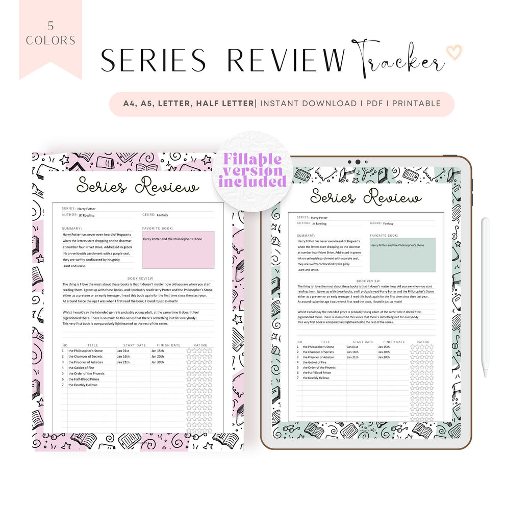 Book Series Tracker Printable – mrsneat