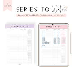 Series To Watch Template Printable – mrsneat