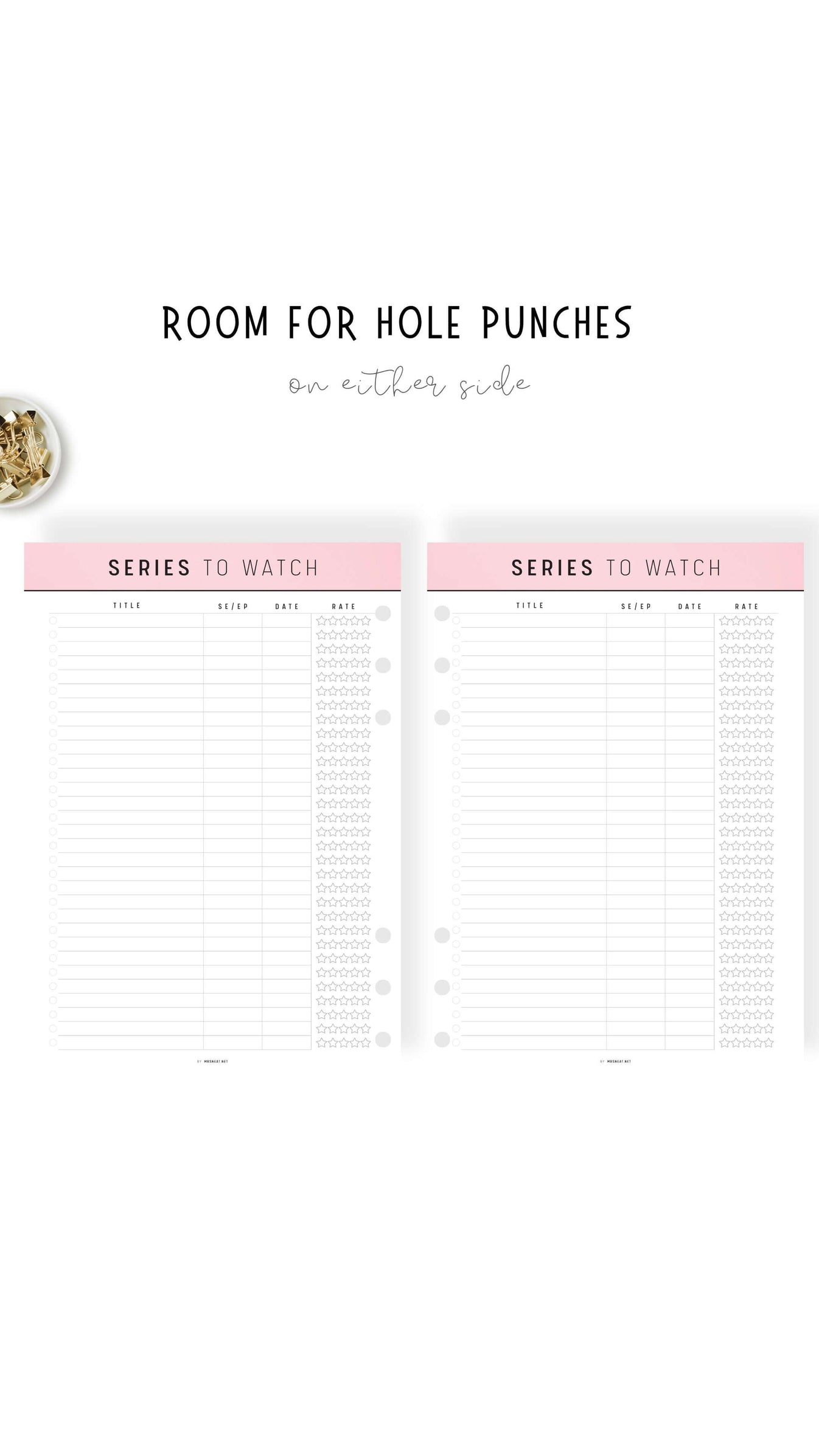 Series To Watch Template Printable - M285 – mrsneat
