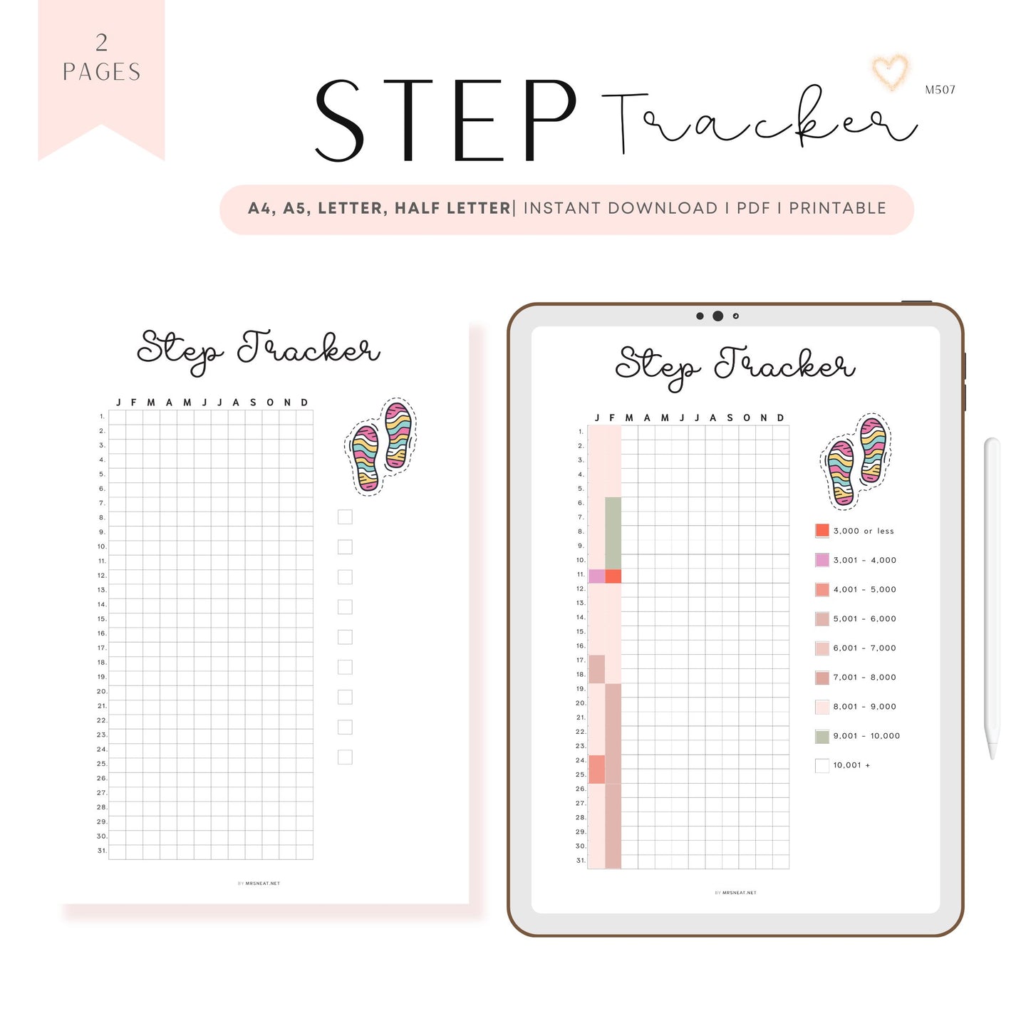 Step Tracker Printable PDF - M507 – mrsneat