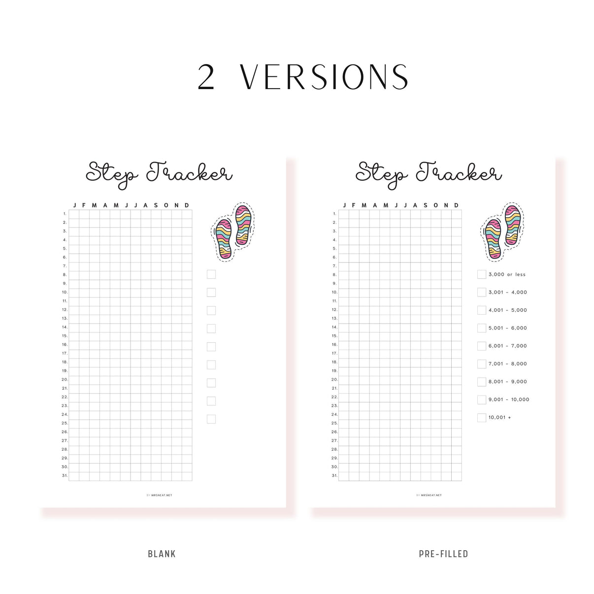 Step Tracker Printable PDF - M507 – mrsneat