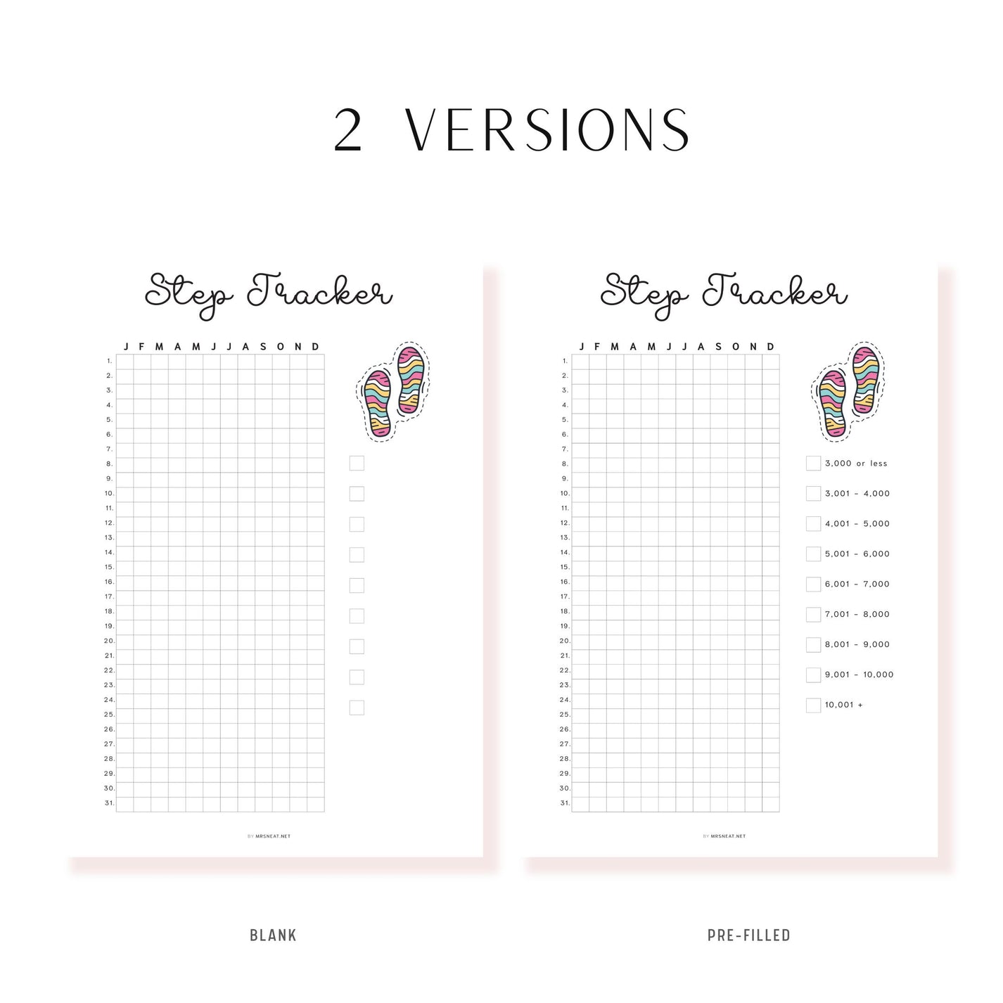 Step Tracker Printable PDF - M507 – mrsneat
