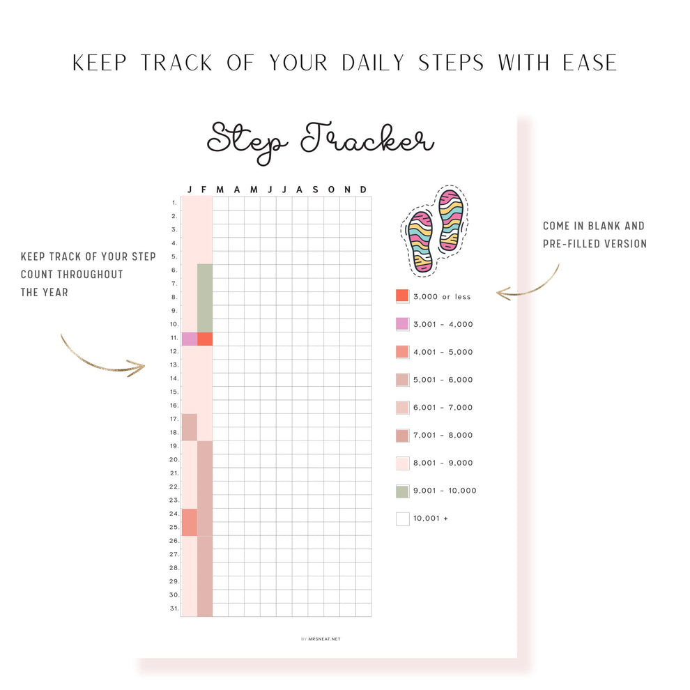 Step Tracker Printable PDF - M507 – mrsneat