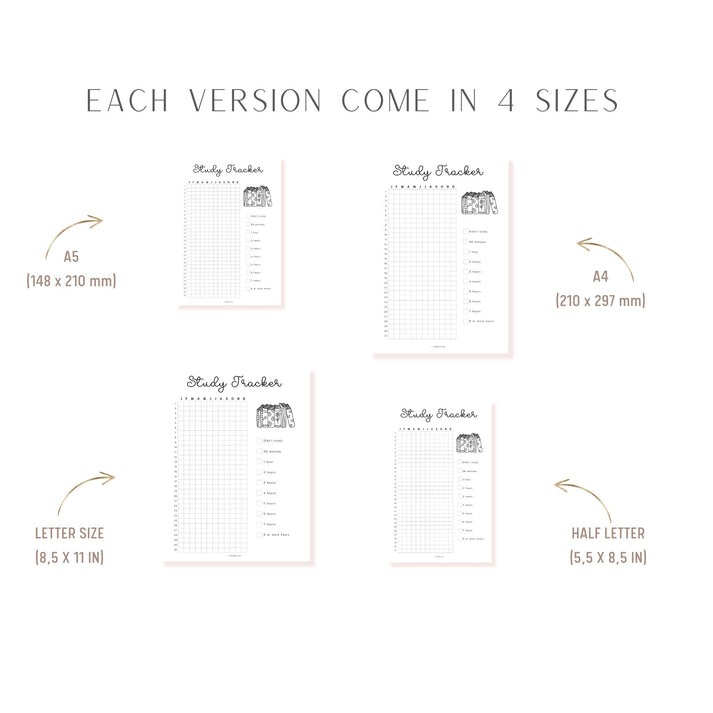 Study Tracker Printable PDF - M505 – mrsneat