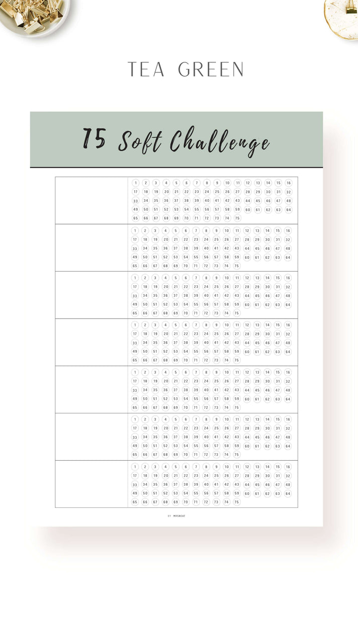 Printable 75 Soft Challenge Template – mrsneat