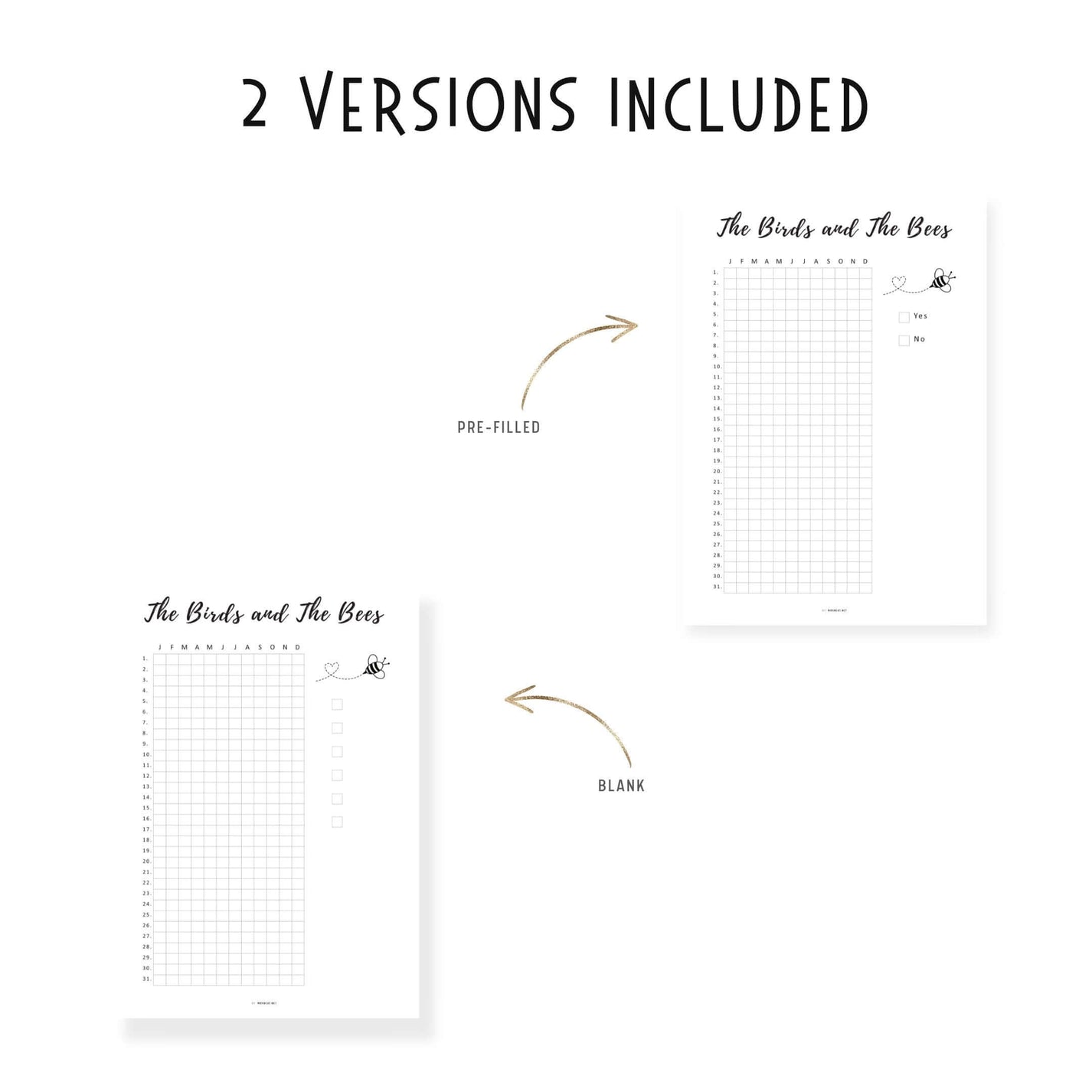 Intimacy Tracker Template Printable - M411 – mrsneat