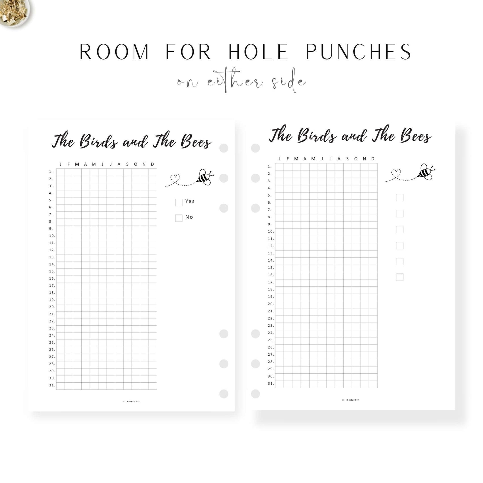 Intimacy Tracker Template Printable - M411 – mrsneat