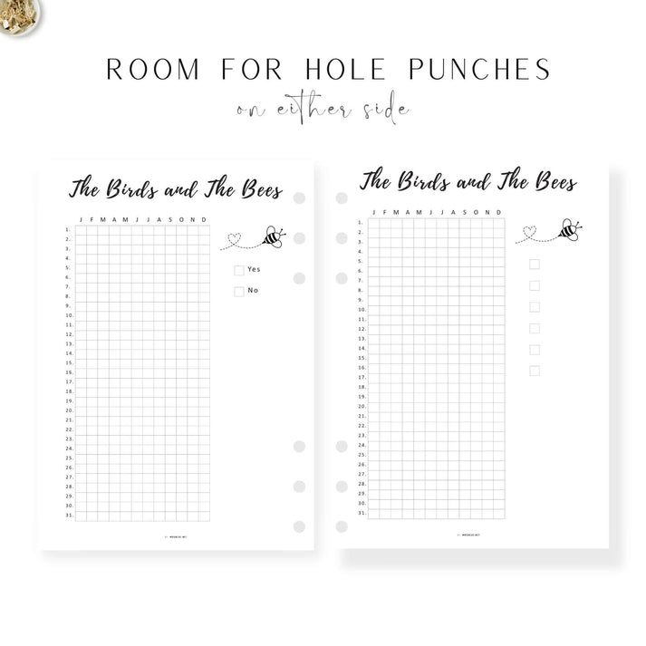 Intimacy Tracker Template Printable - M411 – mrsneat
