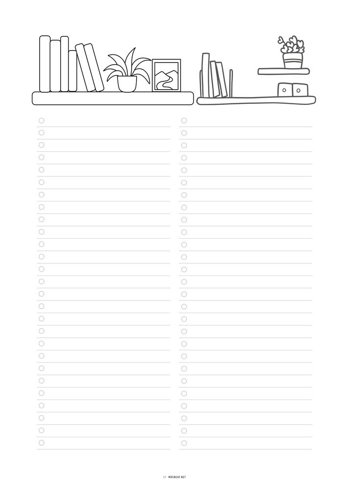 To Be Read List, TBR List Printable - M525 – mrsneat