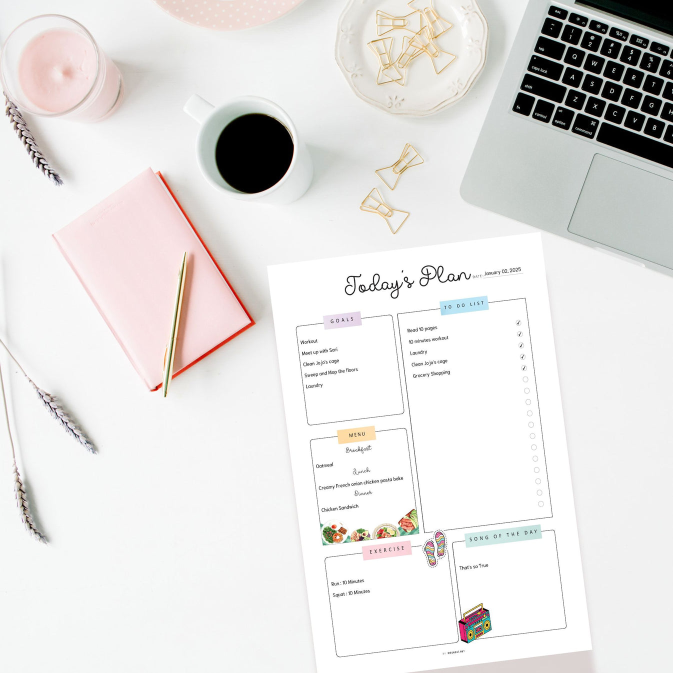 Today's Planner Template PDF - M515 – mrsneat