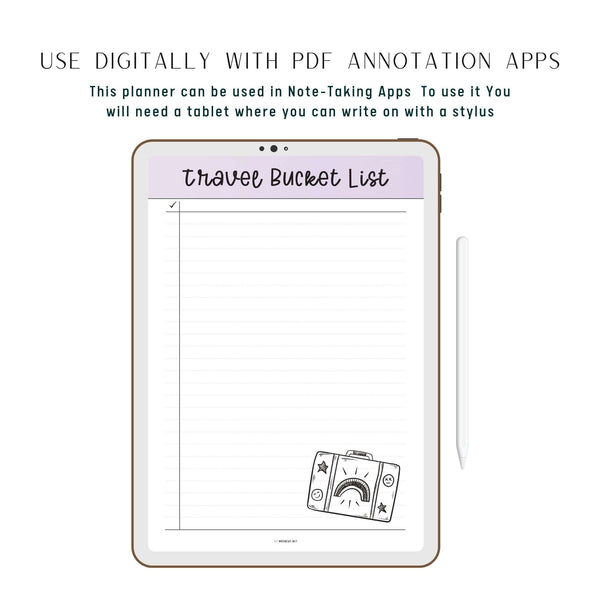 Travel Bucket List Printable - M379 – mrsneat