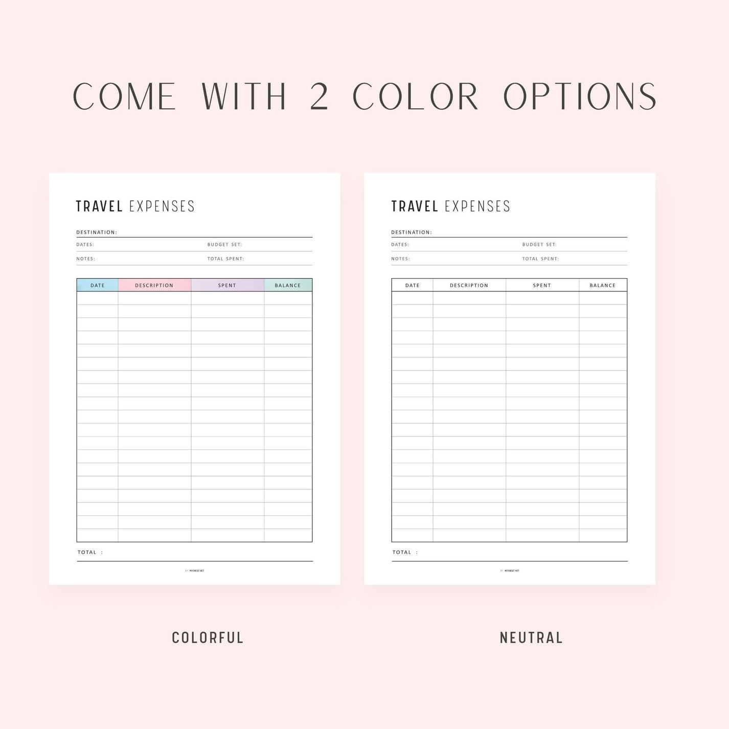 Travel Expense Tracker PRINTABLE - M449 – mrsneat