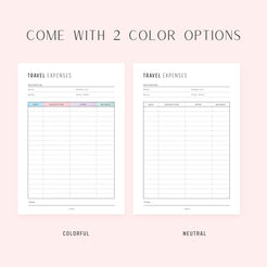 Travel Expense Tracker PRINTABLE - M449 – mrsneat
