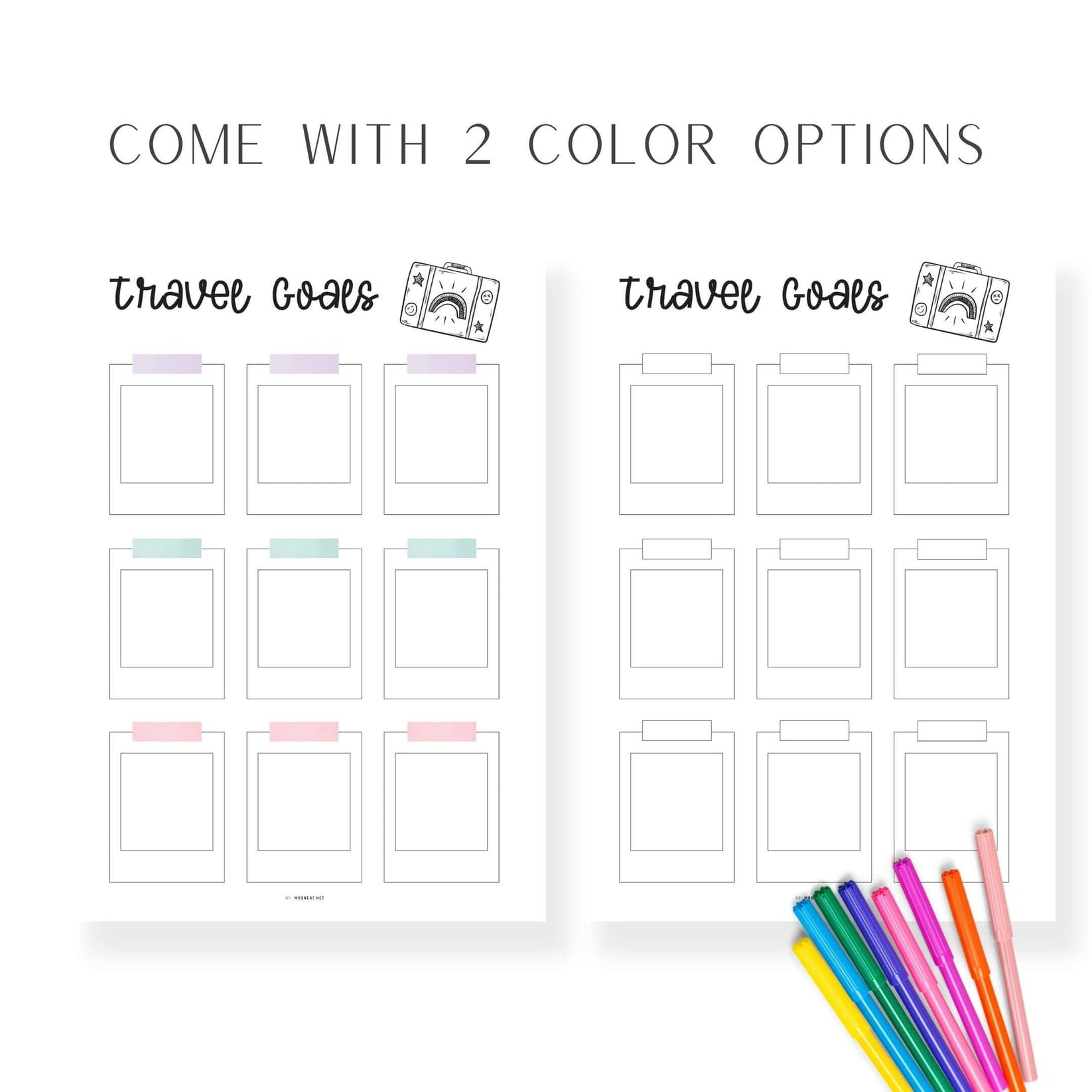 Travel Goals Planner Template - M380 – mrsneat