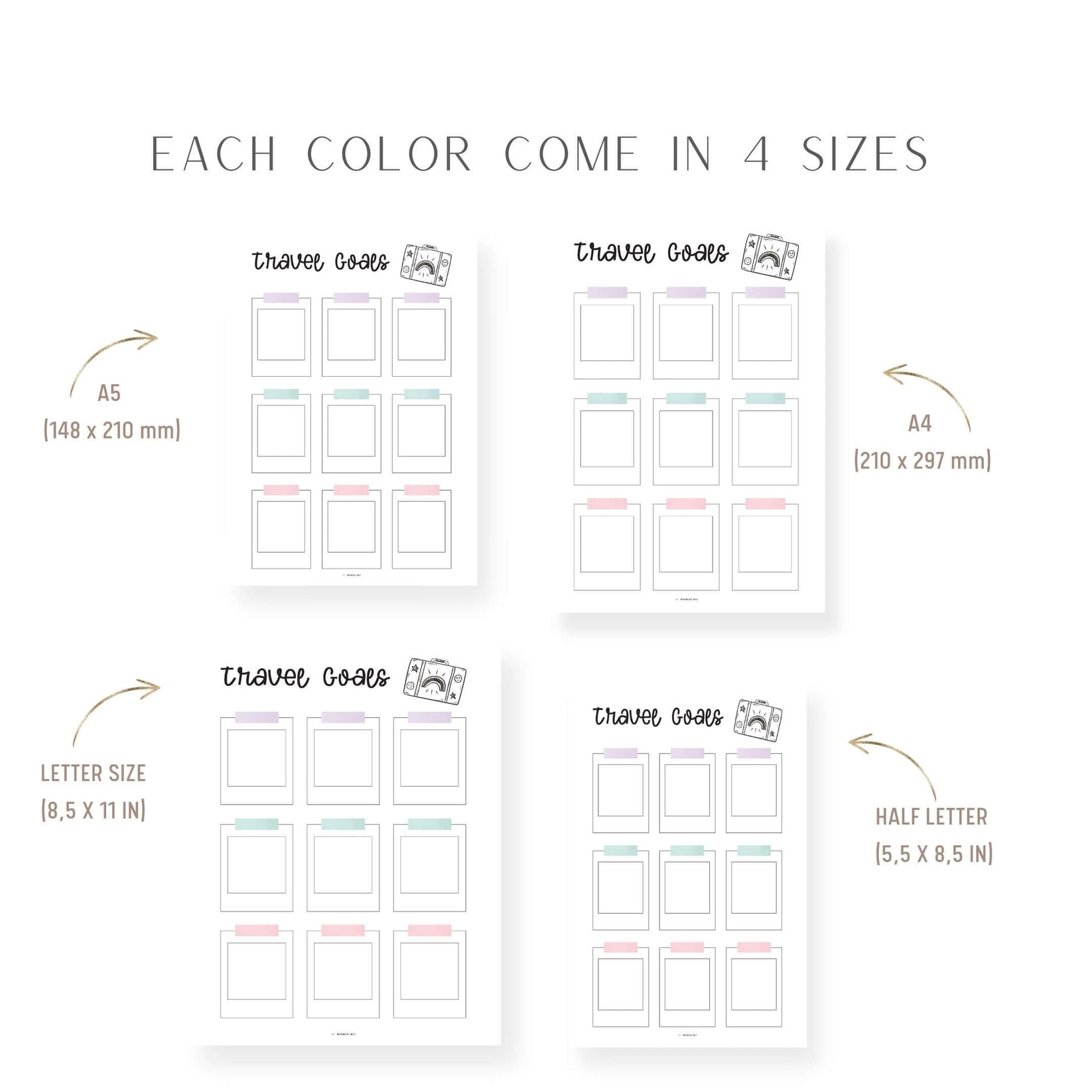 Travel Goals Planner Template - M380 – mrsneat