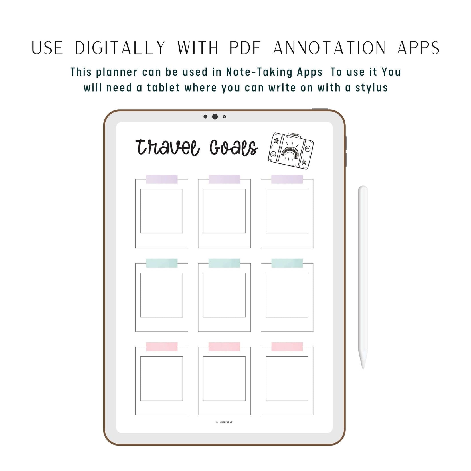 Travel Goals Planner Template - M380 – mrsneat