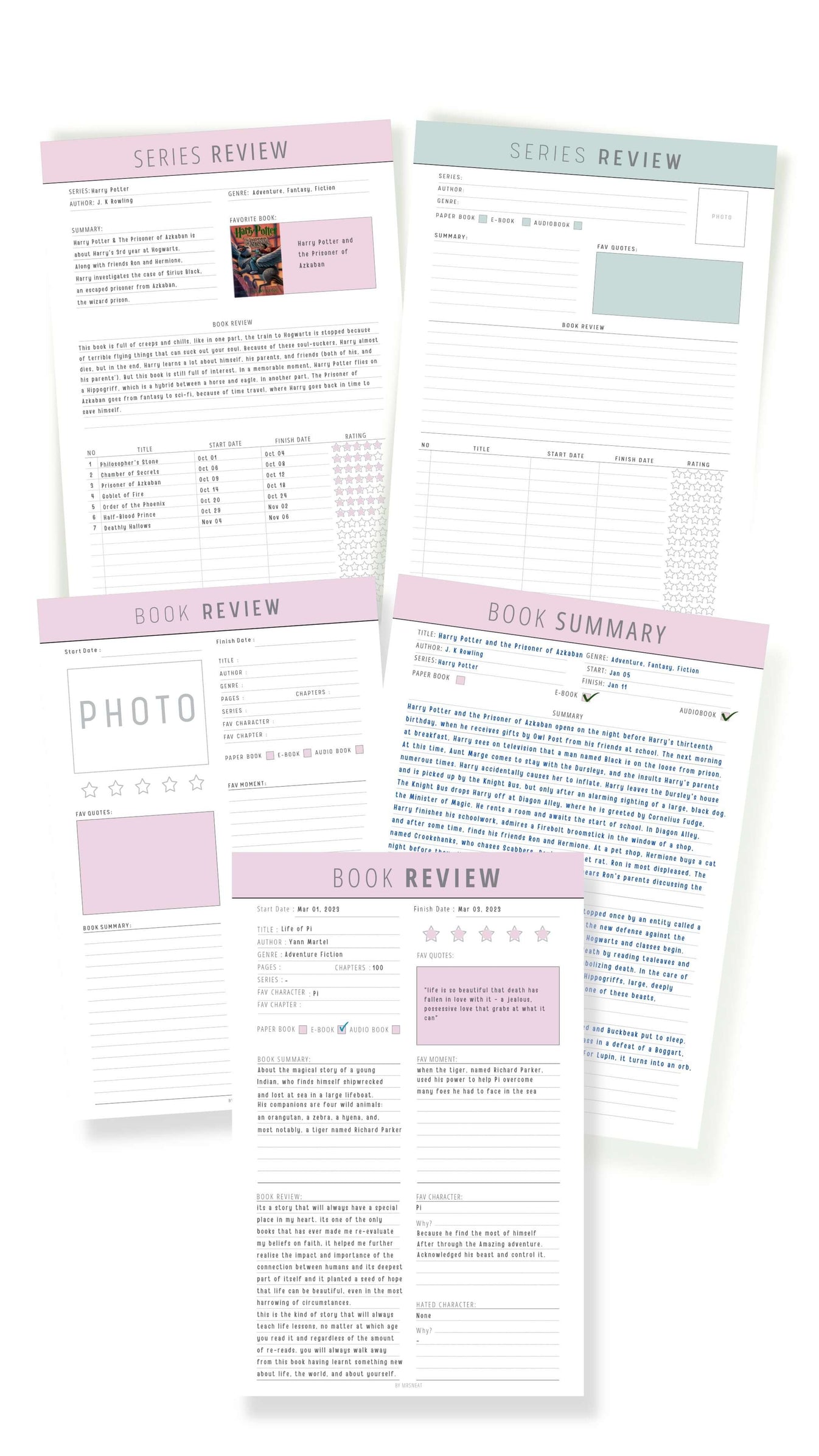 Ultimate Reading Journal Bundle - M216 – mrsneat