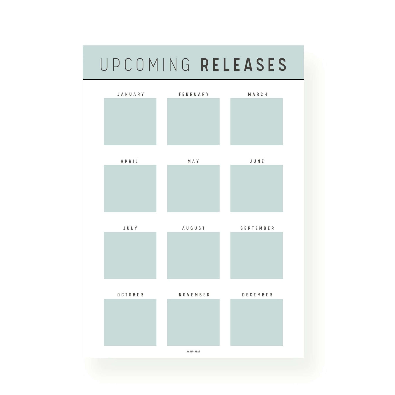 Upcoming Releases Books Template Printable - M227 – mrsneat