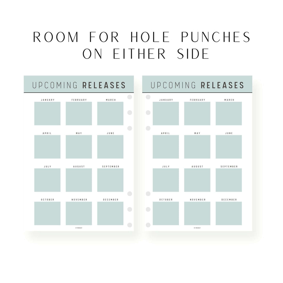 Upcoming Releases Books Template Printable - M227 – mrsneat