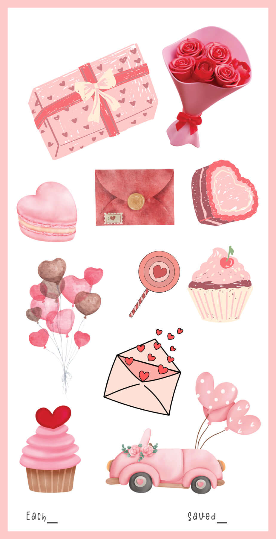 Valentine's day savings challenge printable – mrsneat