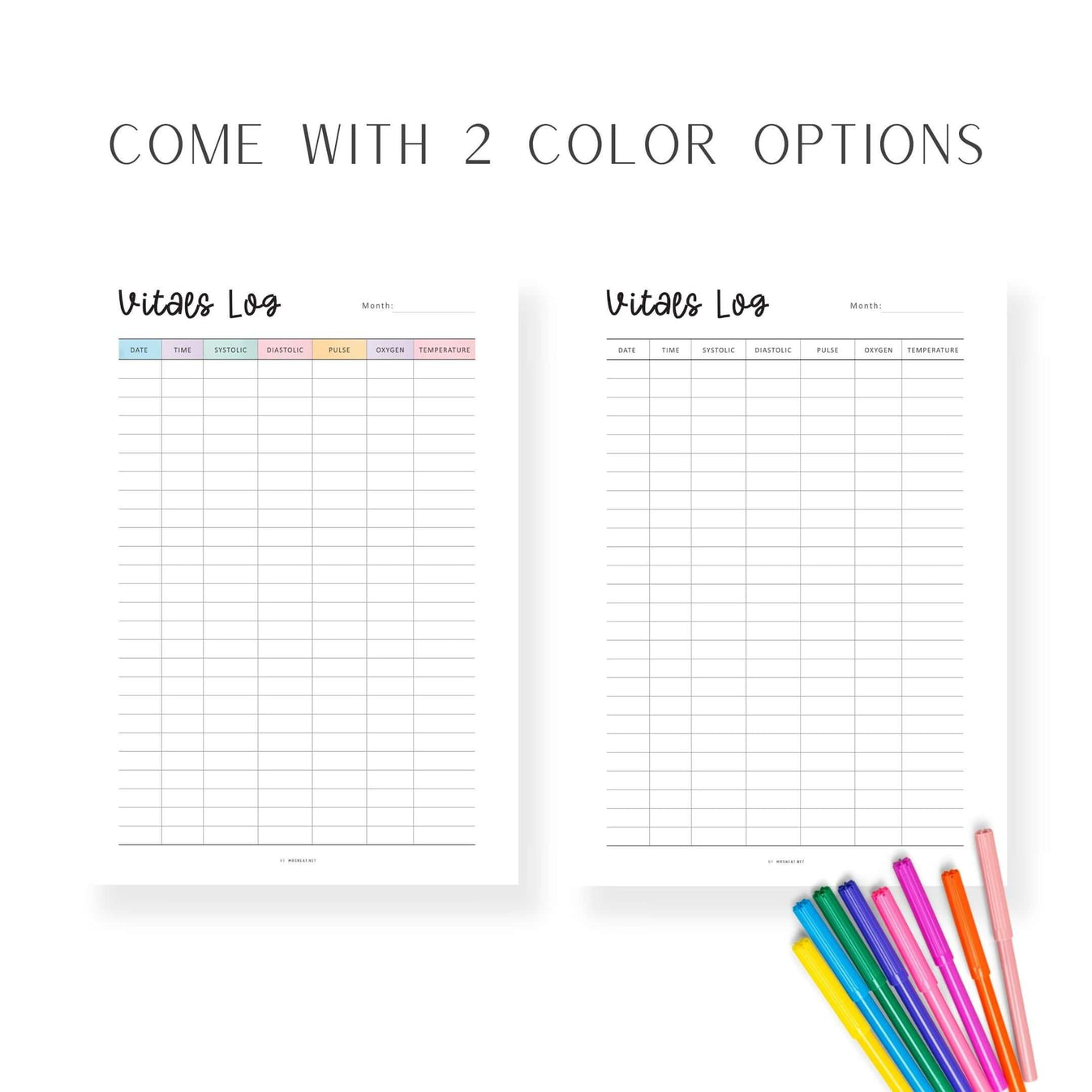 Printable Vitals Log Template – mrsneat