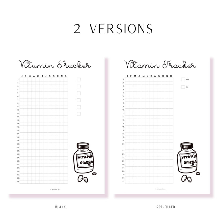 Vitamin Tracker Printable PDF - M500 – mrsneat