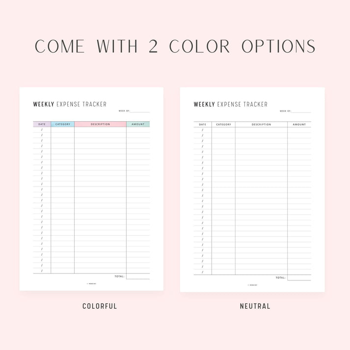 Weekly Expense Tracker Printable - M457 – mrsneat