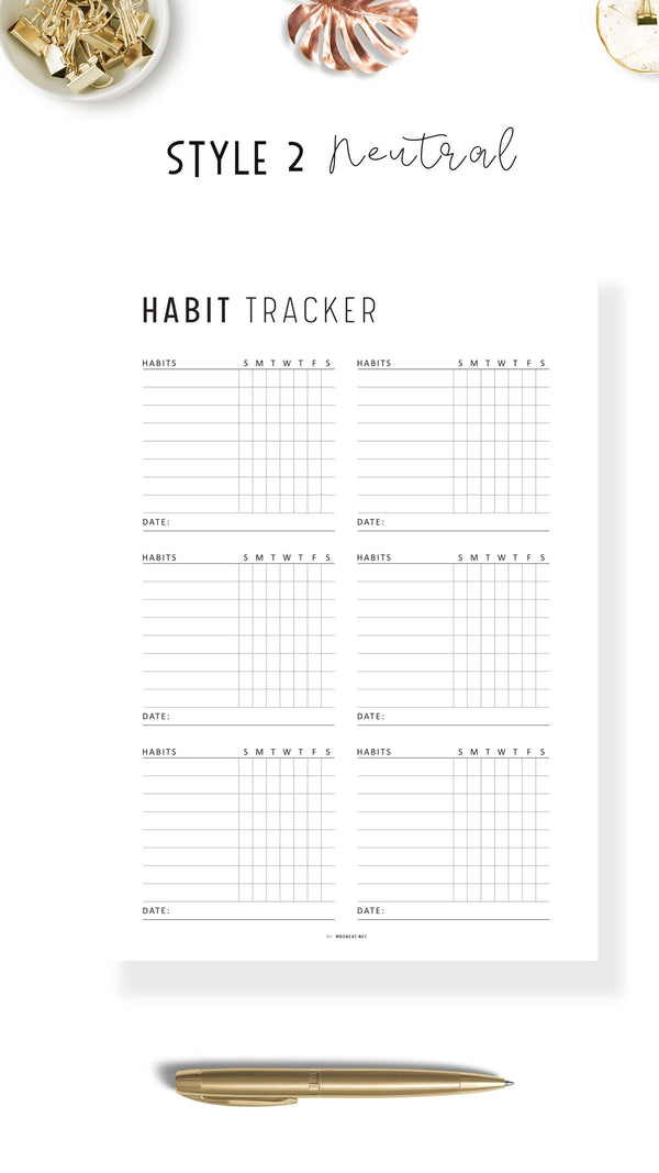 Weekly Habit Tracker Template Printable – mrsneat