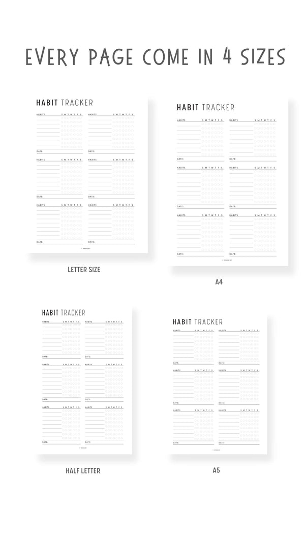 Weekly Habit Tracker Template Printable – mrsneat
