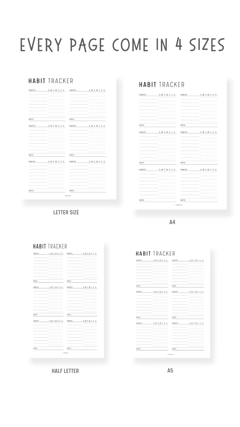 Weekly Habit Tracker Template Printable – mrsneat