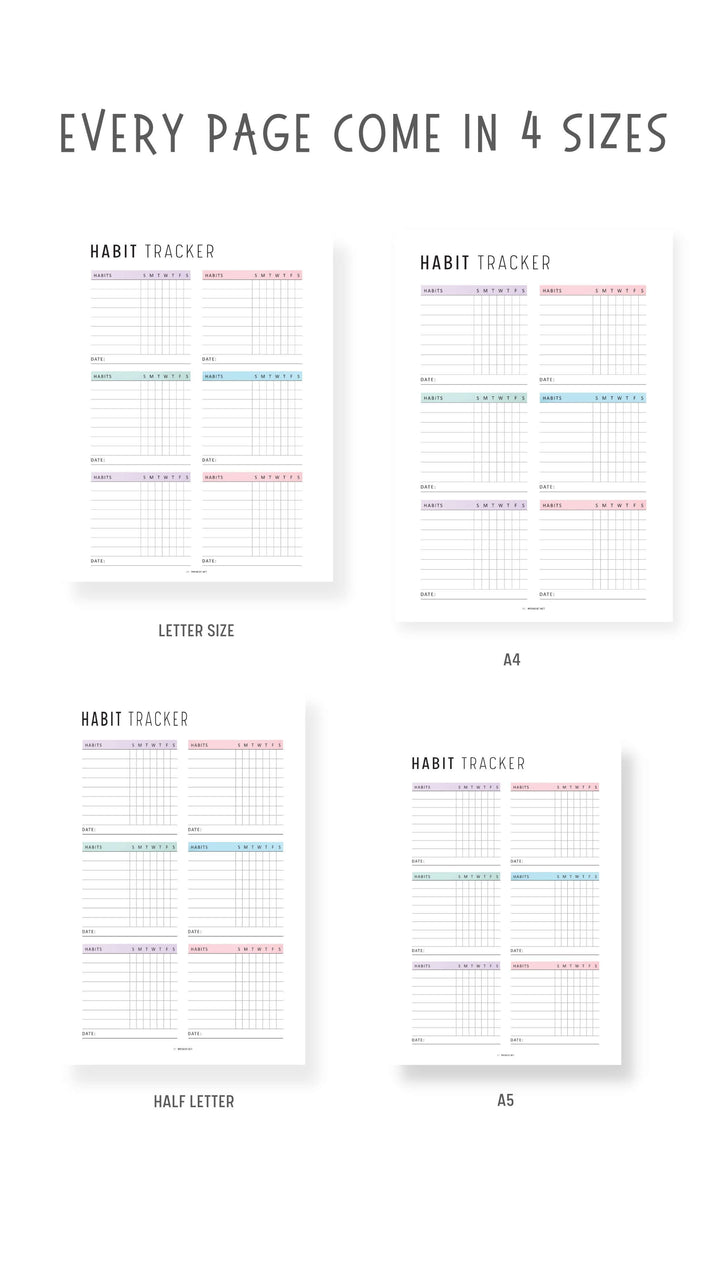 Weekly Habit Tracker Template Printable – mrsneat