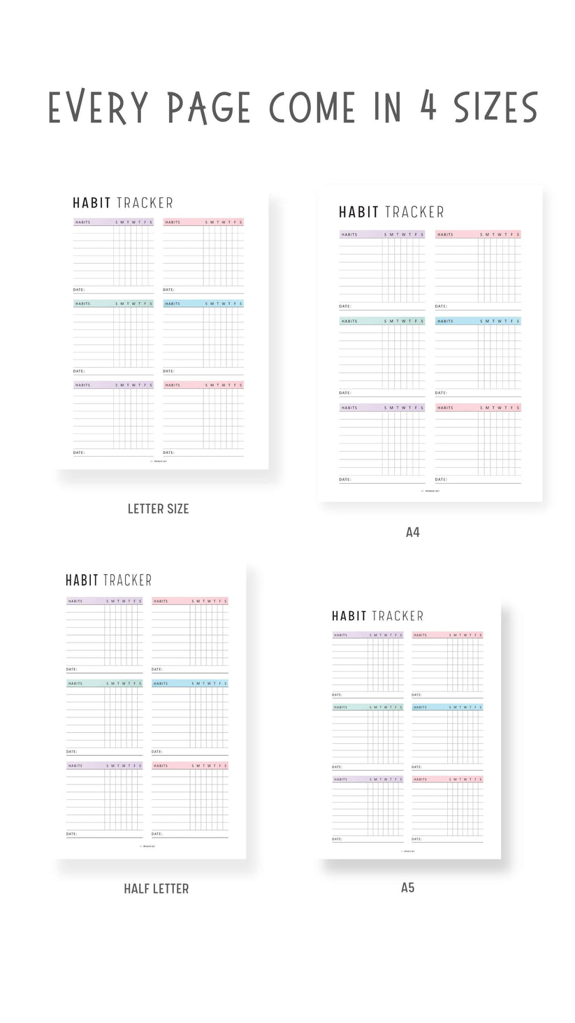 Weekly Habit Tracker Template Printable – mrsneat