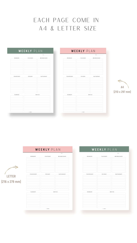 Weekly Planner Template Printable Pdf – mrsneat