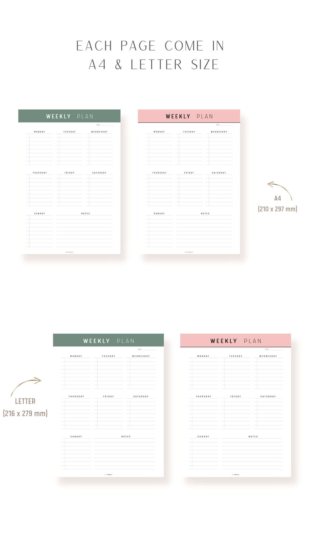 Printable Weekly Planner Template – mrsneat