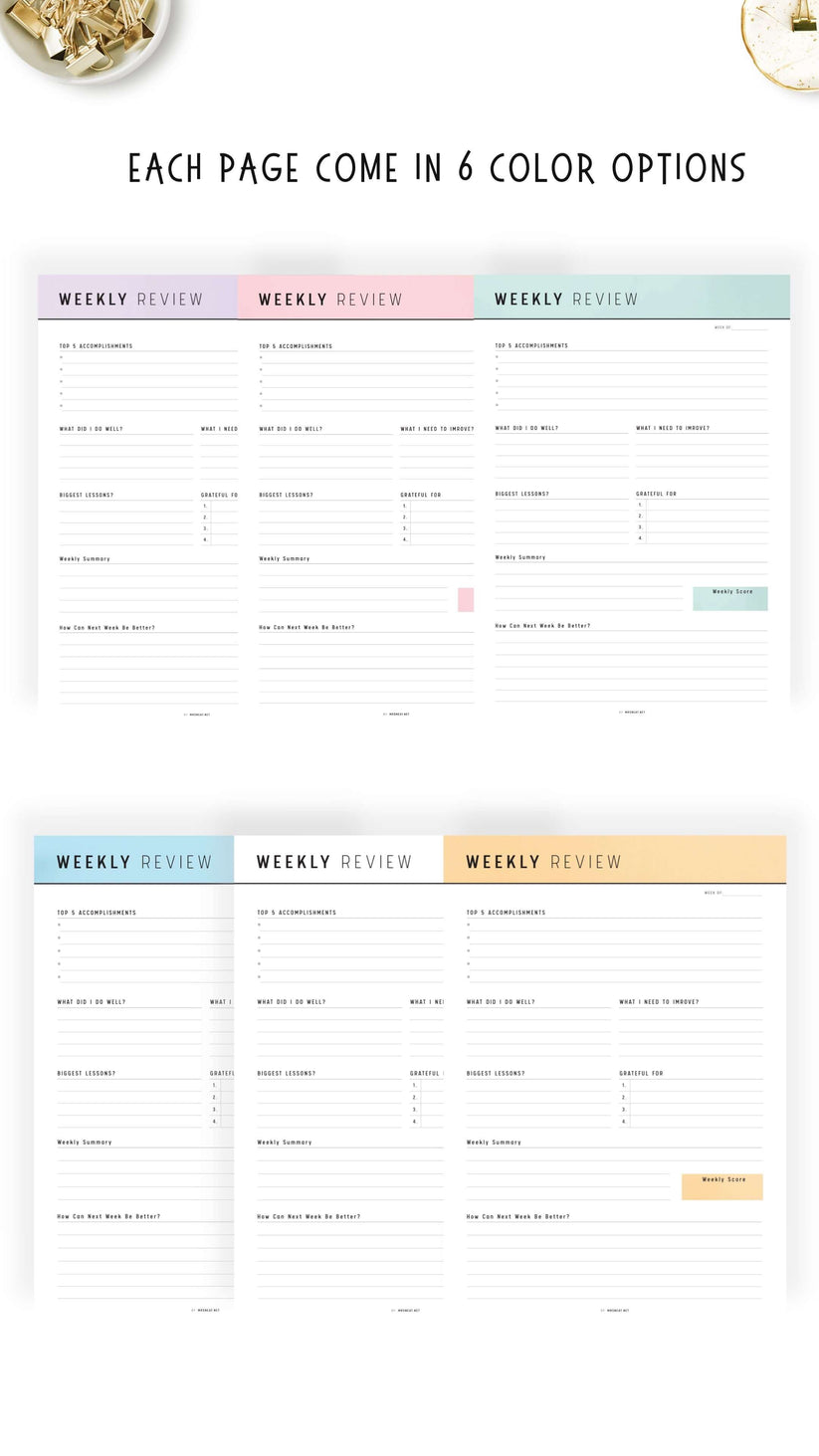 Weekly Review Template Printable – mrsneat