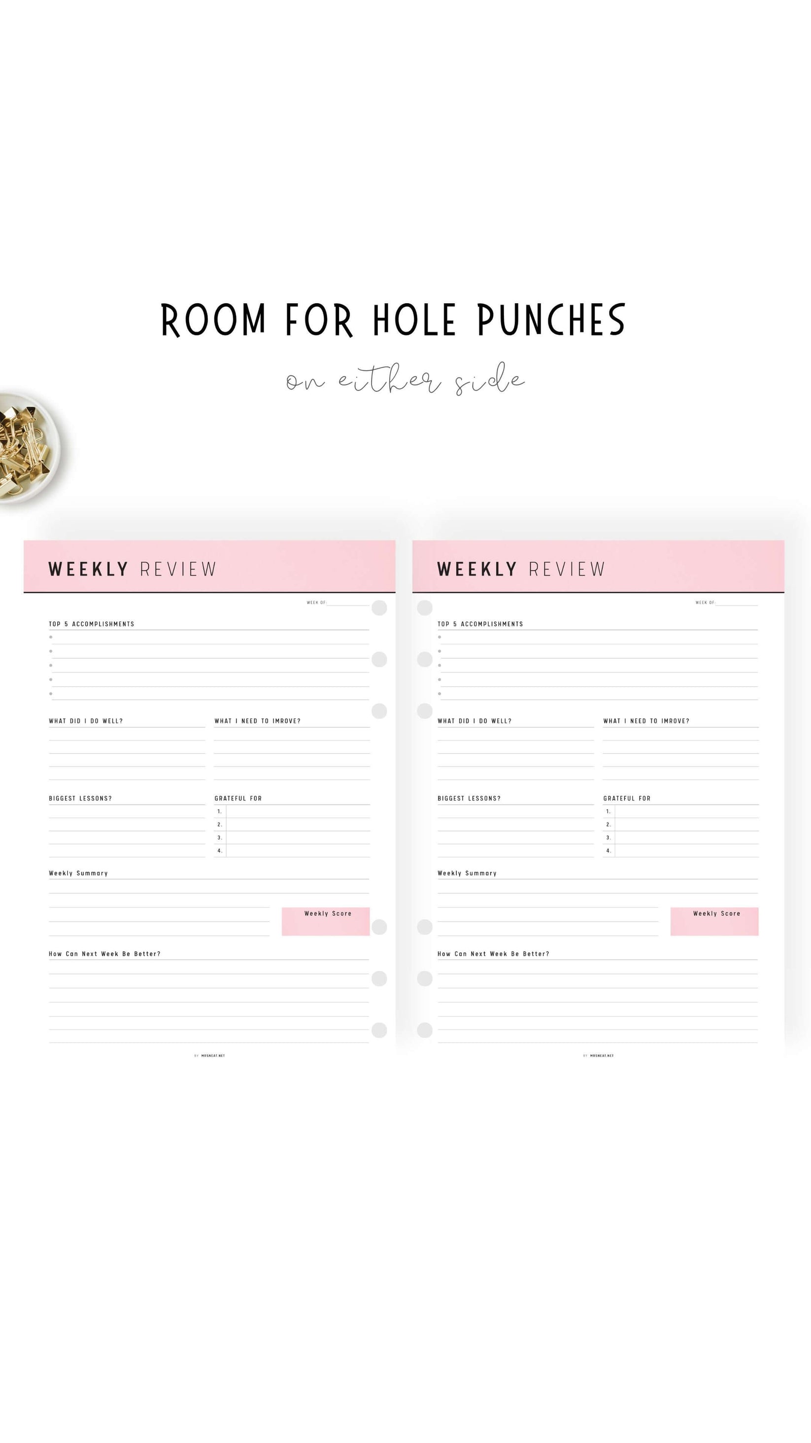 Weekly Review Template Printable – mrsneat