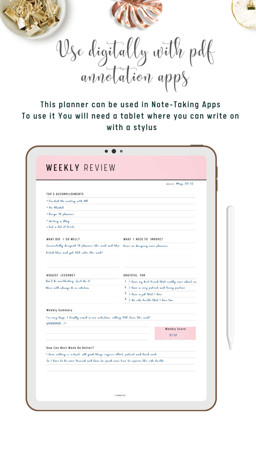 Weekly Review Template Printable – mrsneat