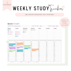 Weekly Study Planner Template – mrsneat