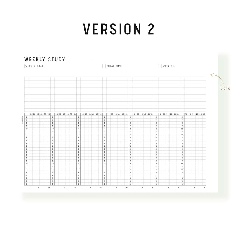 PRINTABLE Weekly Study Planner Template - M241 – mrsneat