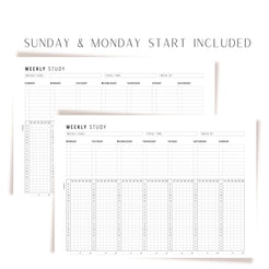 PRINTABLE Weekly Study Planner Template - M241 – mrsneat