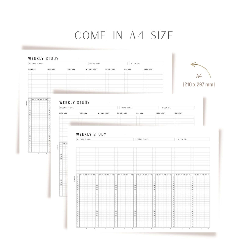 PRINTABLE Weekly Study Planner Template - M241 – mrsneat
