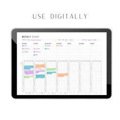 PRINTABLE Weekly Study Planner Template - M241 – mrsneat