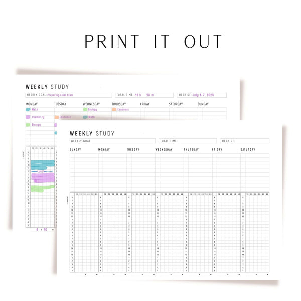 Weekly Study Planner Template - M241 – mrsneat