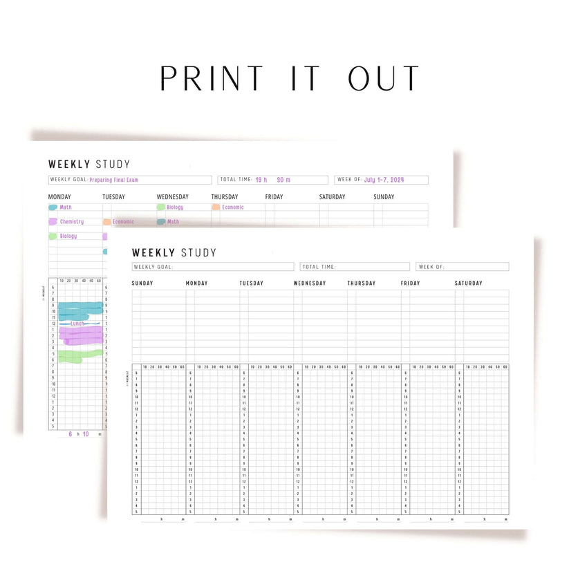 Weekly Study Planner Template – mrsneat