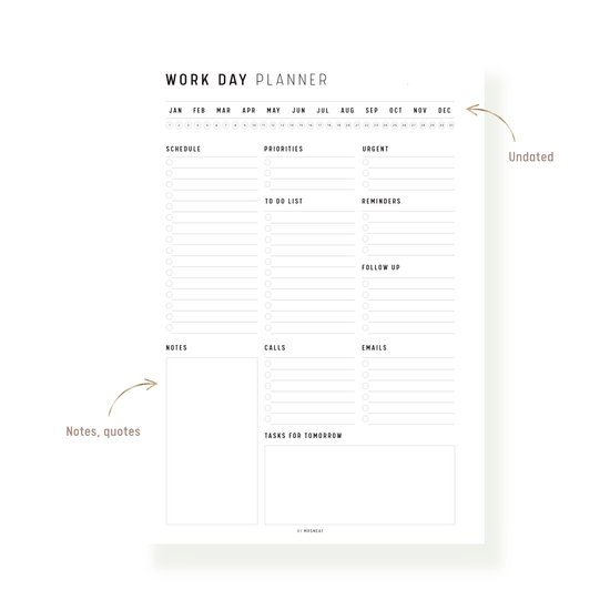 Work Day Planner Printable – mrsneat