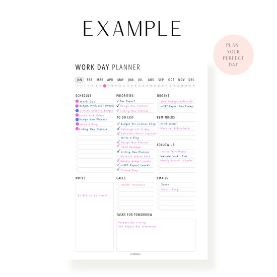 Work Day Planner Printable – mrsneat