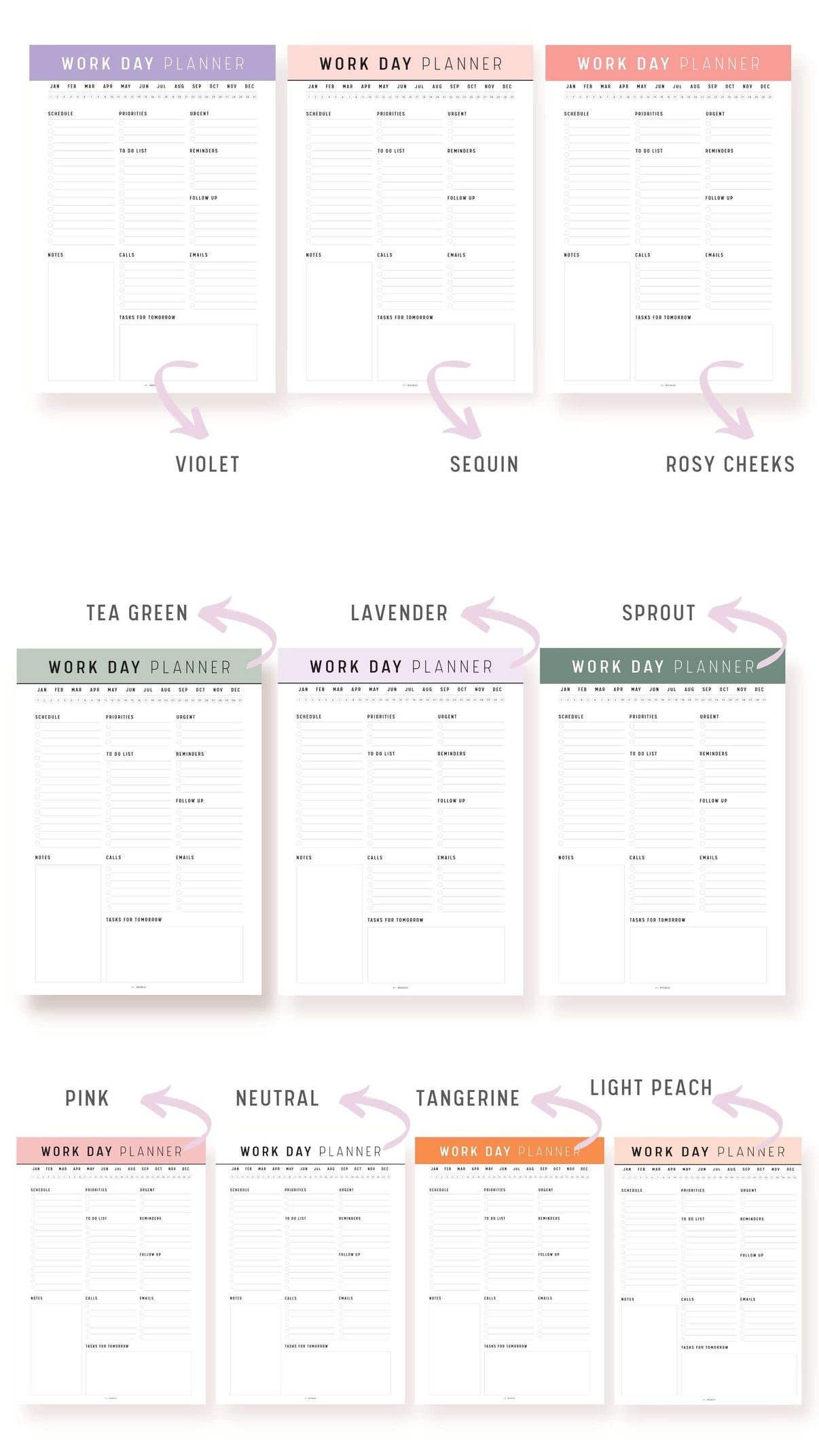 Printable Work Day Planner Template – mrsneat