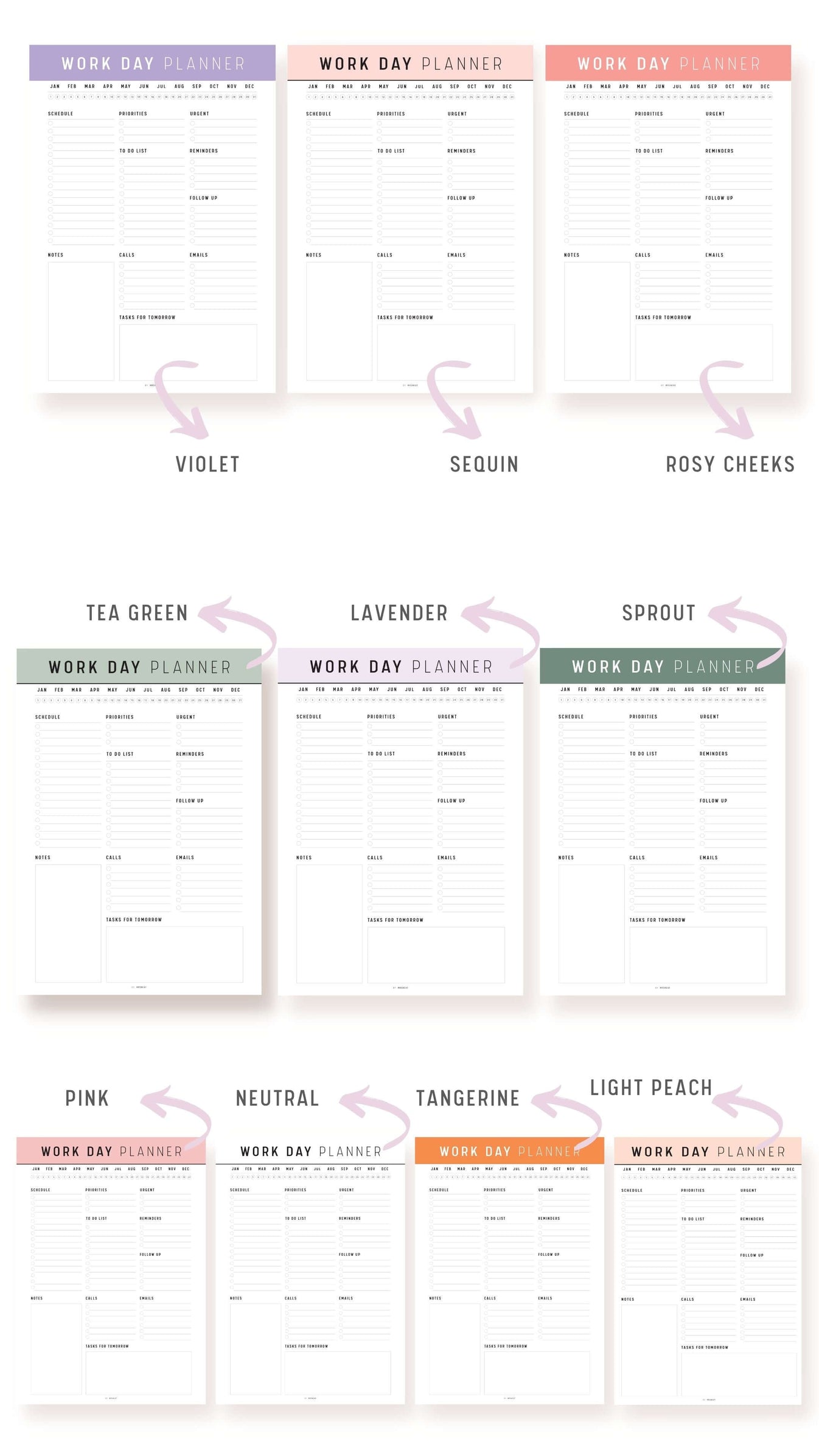 Printable Work Day Planner Template – mrsneat
