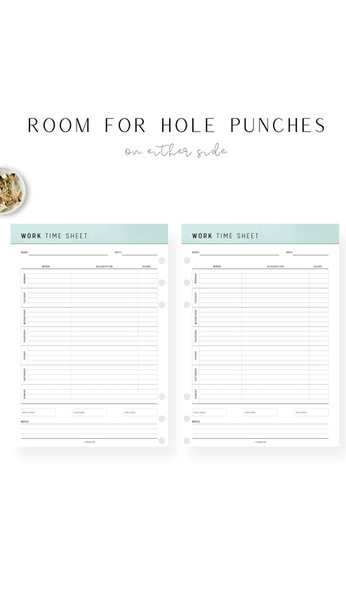 Printable Work Time Sheet Template – mrsneat