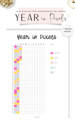 Year in Pixels Printable - M349 – mrsneat